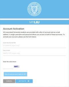 Activate MyLIU – LIU Information Technology