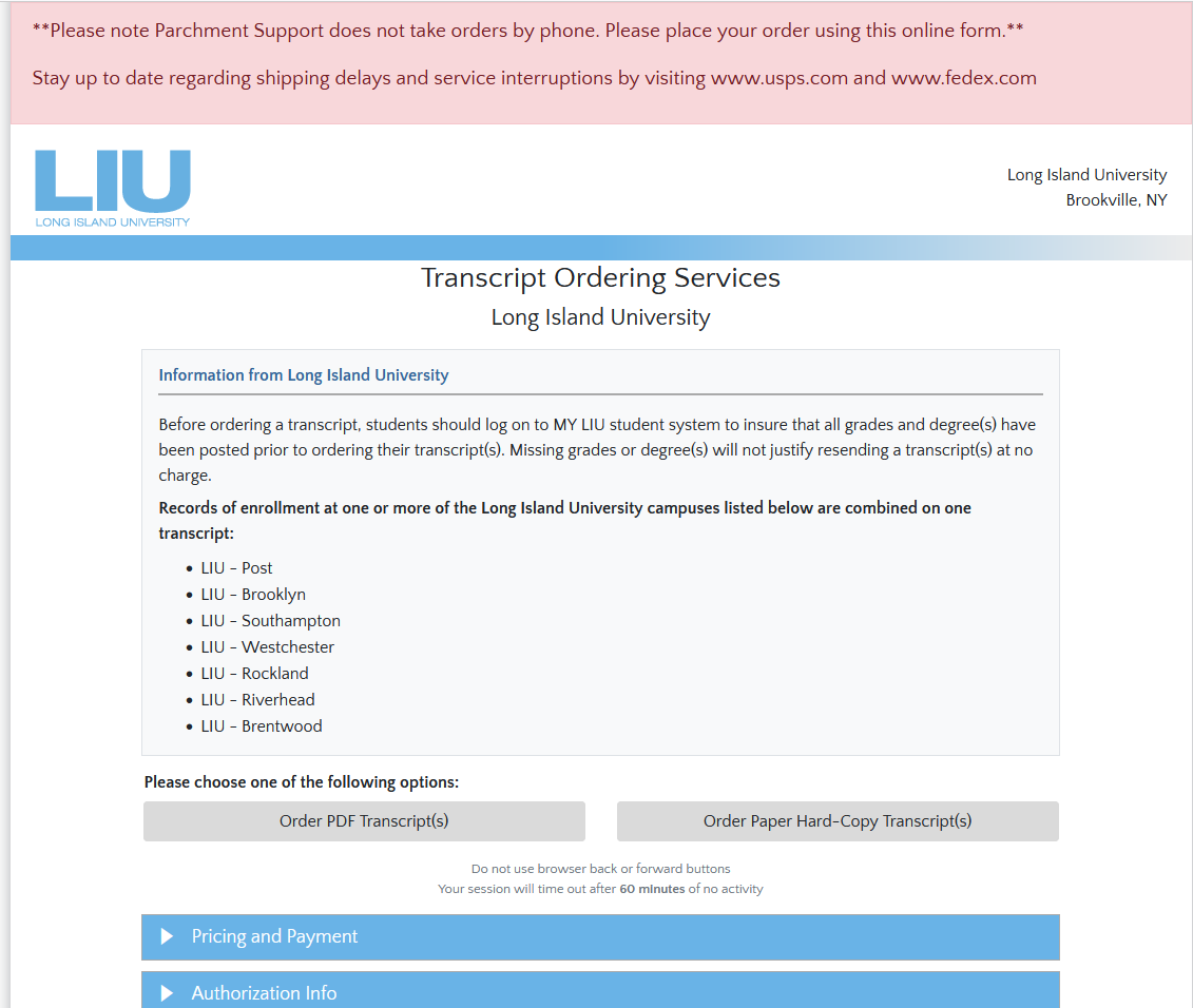 MyLIU – LIU Information Technology