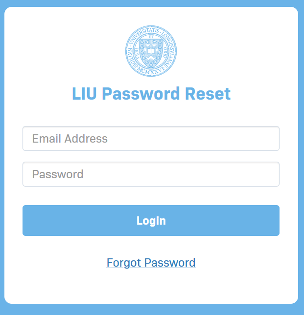 Self-Service Password Reset – LIU Information Technology