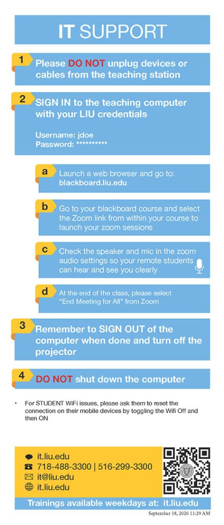 Labs & Classrooms – LIU Information Technology